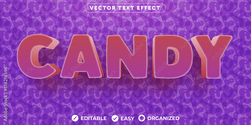 Candy Text Effect,Fully Editable Font Text Effect Stock Vector | Adobe ...