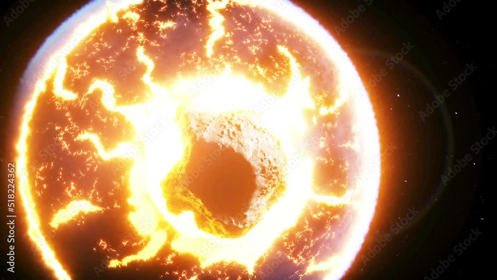 asteroid collides with the earth. Armageddon. Apocalypse concept ...