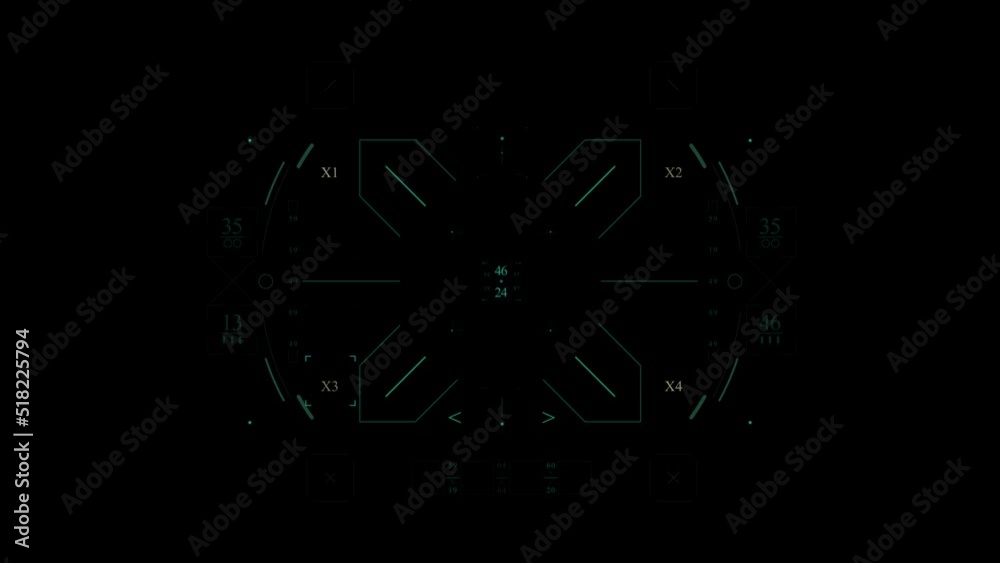 Sci-Fi helmet HUD, GUI,UI. Futuristic display with arrows Stock Video ...