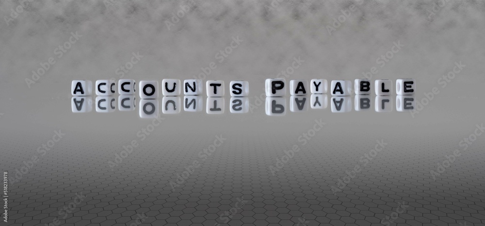 Poster accounts payable word or concept represented by black and white ...