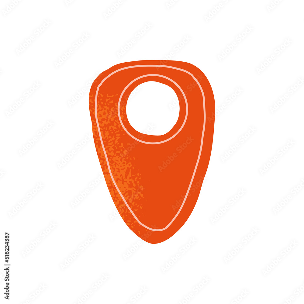 Coordinates location point GPS doodle drawing icon. Pinpoint of place ...