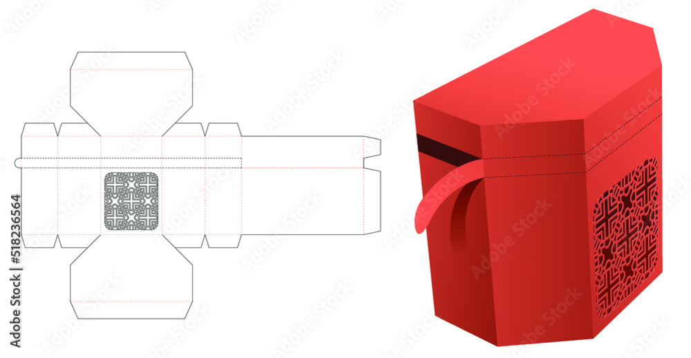 packaging box die template and 3D mockup Stock Vector | Adobe Stock