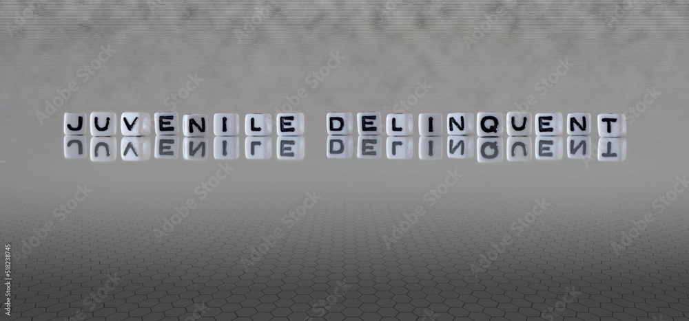 juvenile delinquent word or concept represented by black and white ...