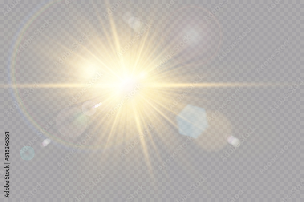 Vector. Sunlight. special lens flare effect. Light effect.Bright sun ...