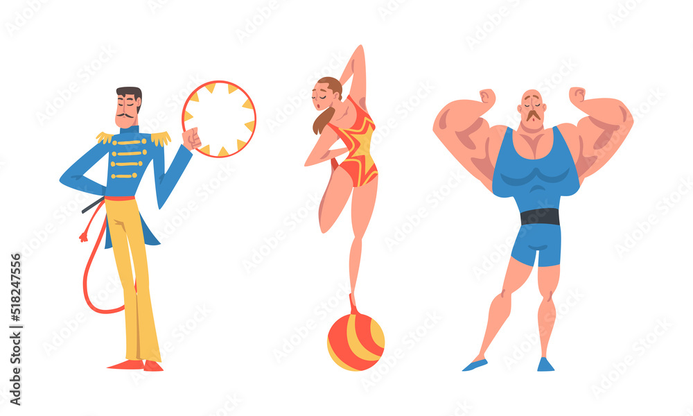Cartoon Circus Acrobats
