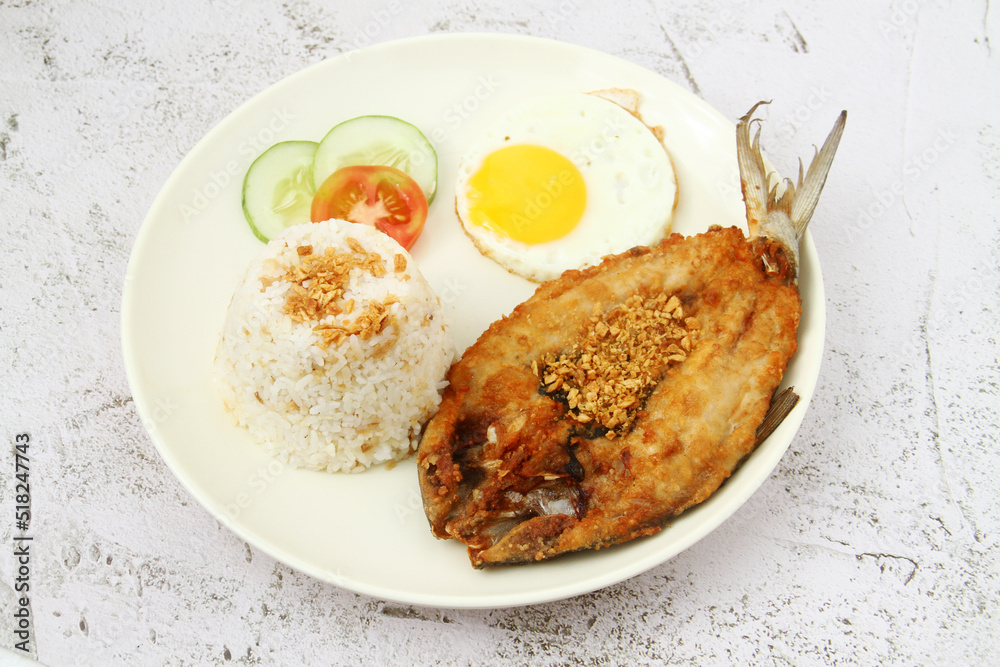 Freshly cooked Filipino food called Bangsilog or fried bangus or ...