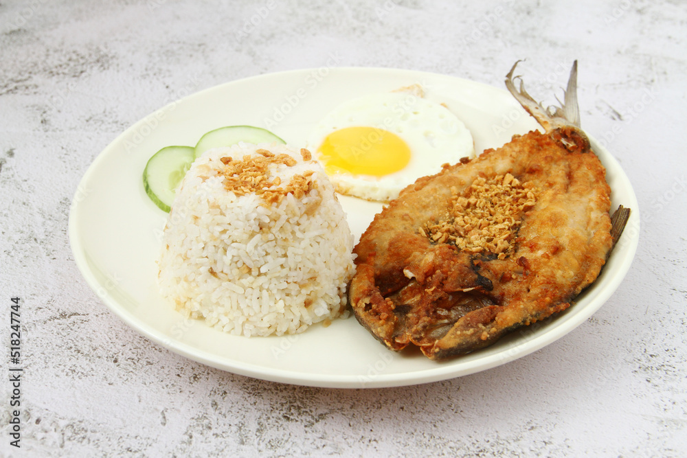 Freshly cooked Filipino food called Bangsilog or fried bangus or ...