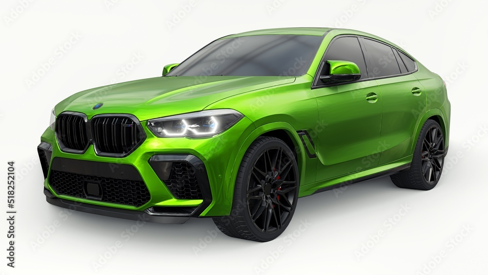 Berlin. Germany. June 10, 2022. Green BMW X6M Competition III 2020 F96 ...