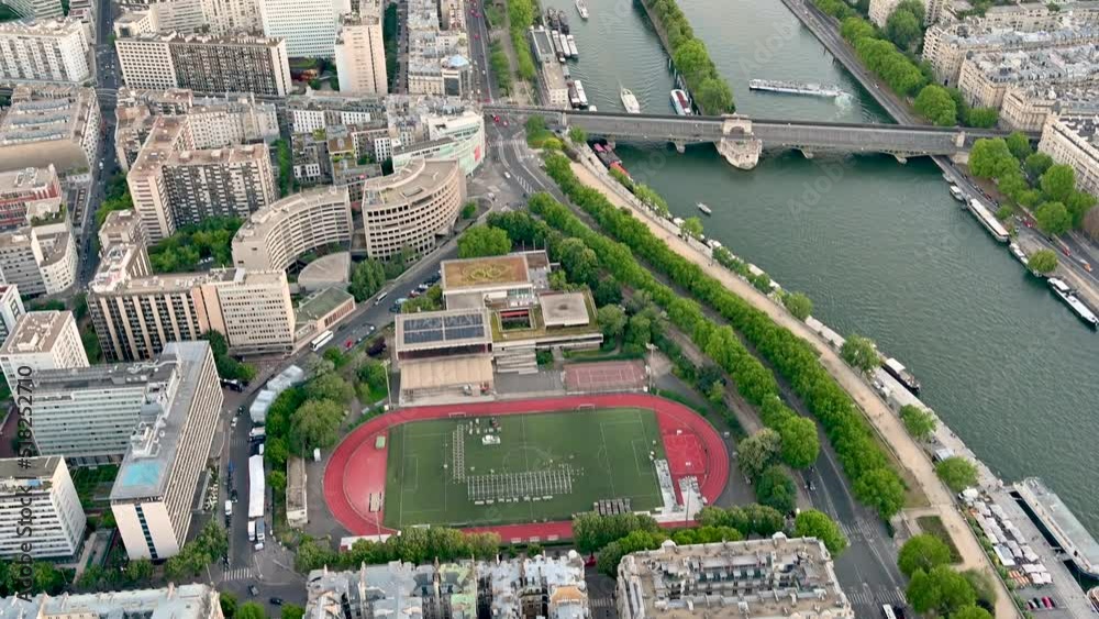 Paris, France, June 2022.Amazing golden hour footage of the city with ...