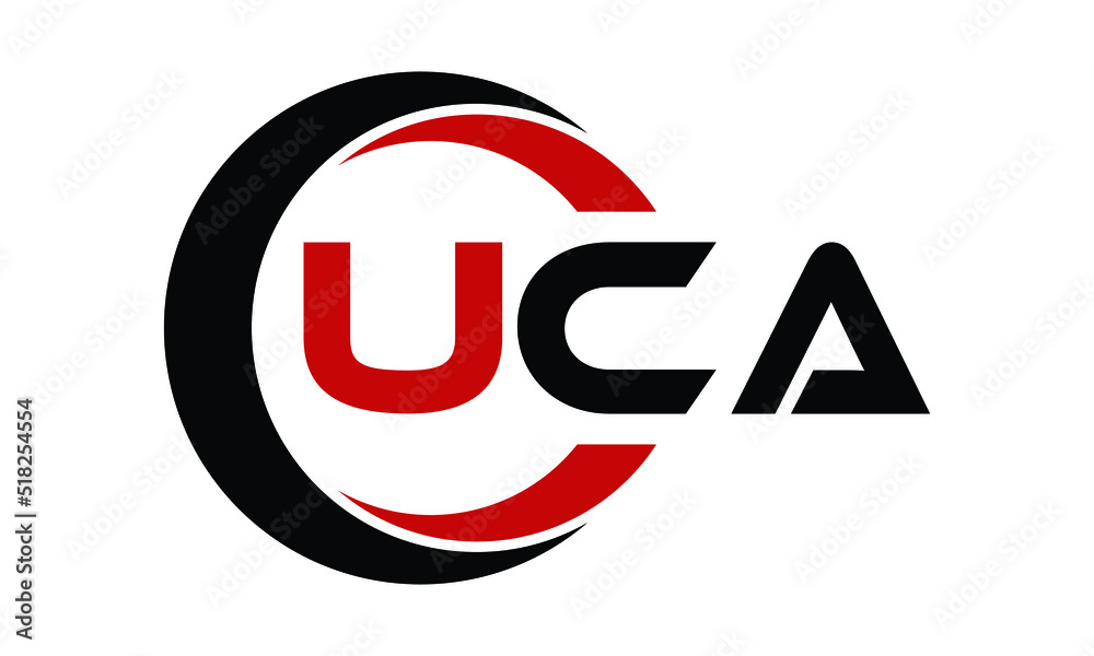 UCA swoosh three letter logo design vector template | monogram logo ...