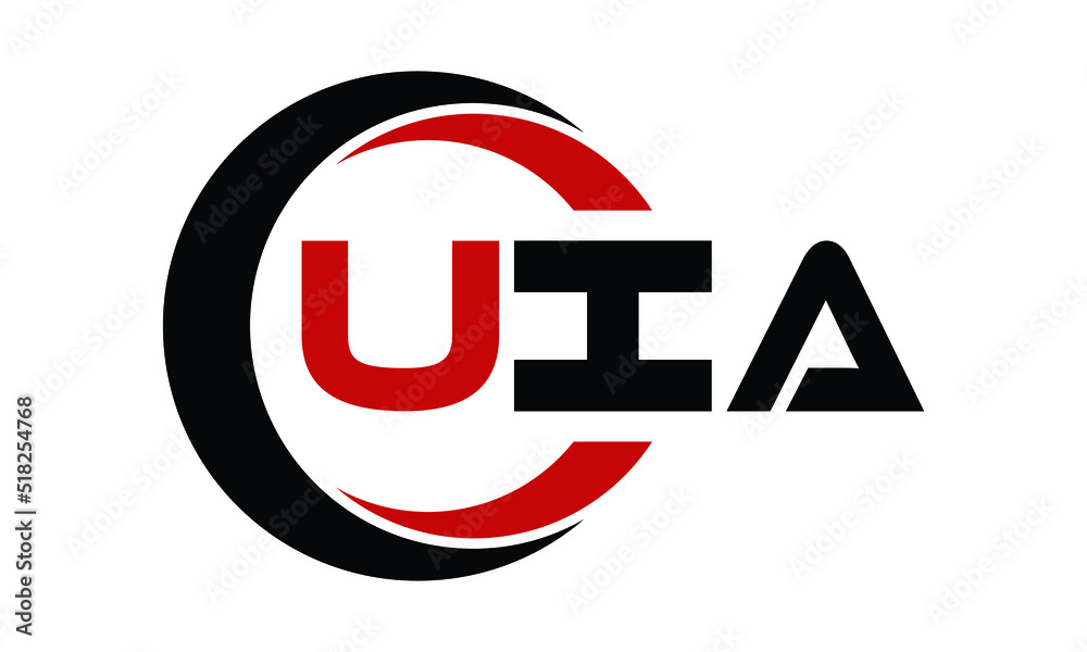 UIA swoosh three letter logo design vector template | monogram logo ...