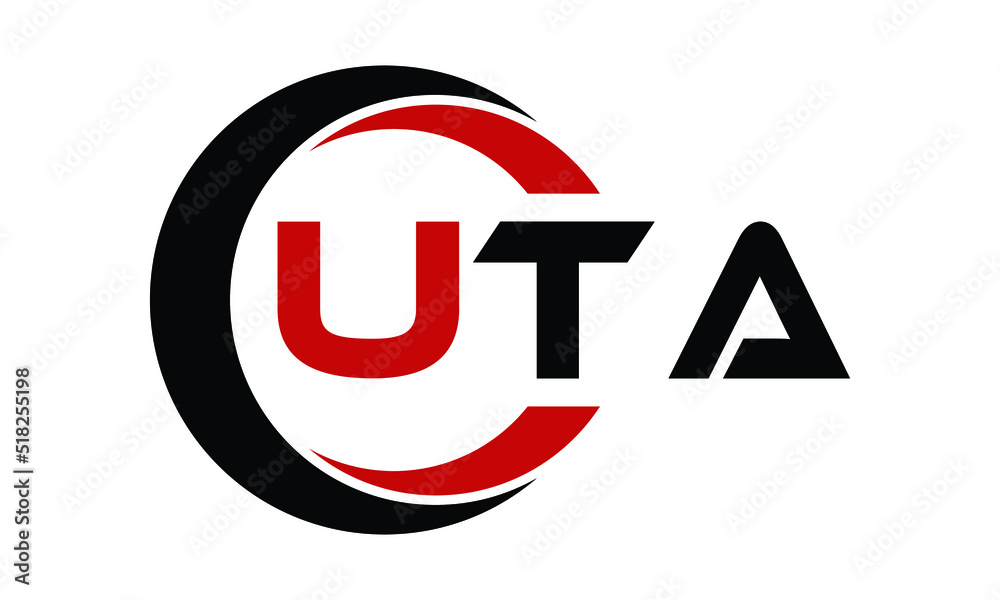 UTA swoosh three letter logo design vector template | monogram logo ...