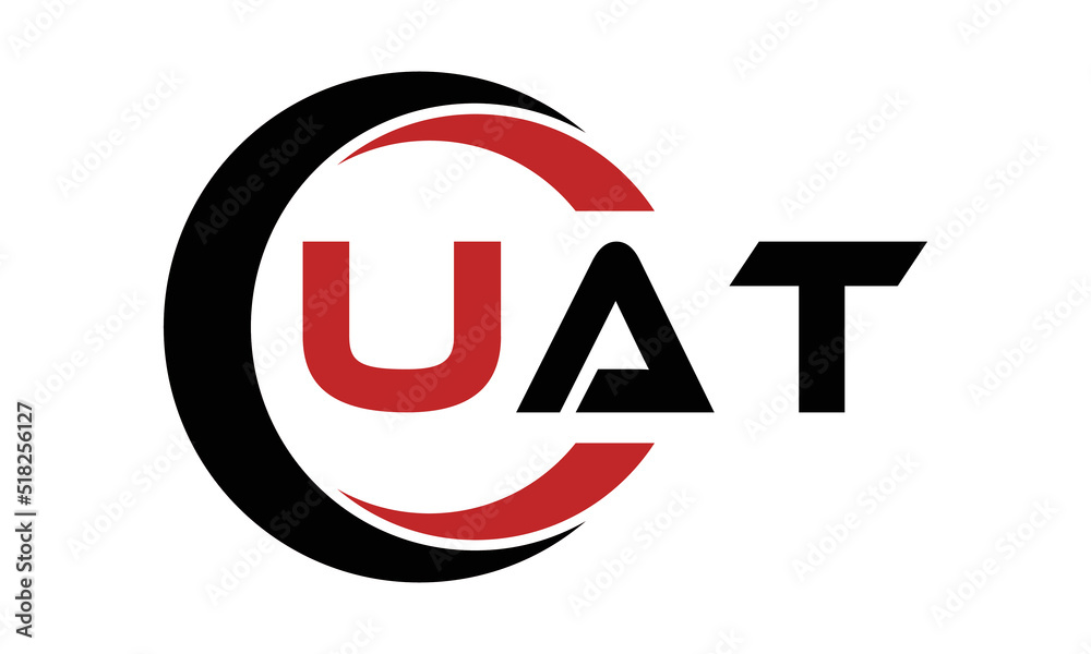 UAT swoosh three letter logo design vector template | monogram logo ...