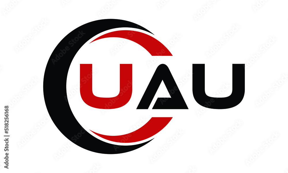 UAU swoosh three letter logo design vector template | monogram logo ...