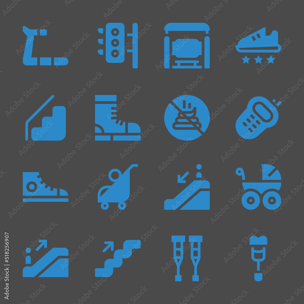 walk web icons. Treadmill and Traffic lights, Sport shoe and Walkie ...