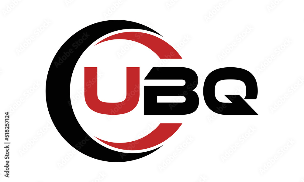 UBQ swoosh three letter logo design vector template | monogram logo ...