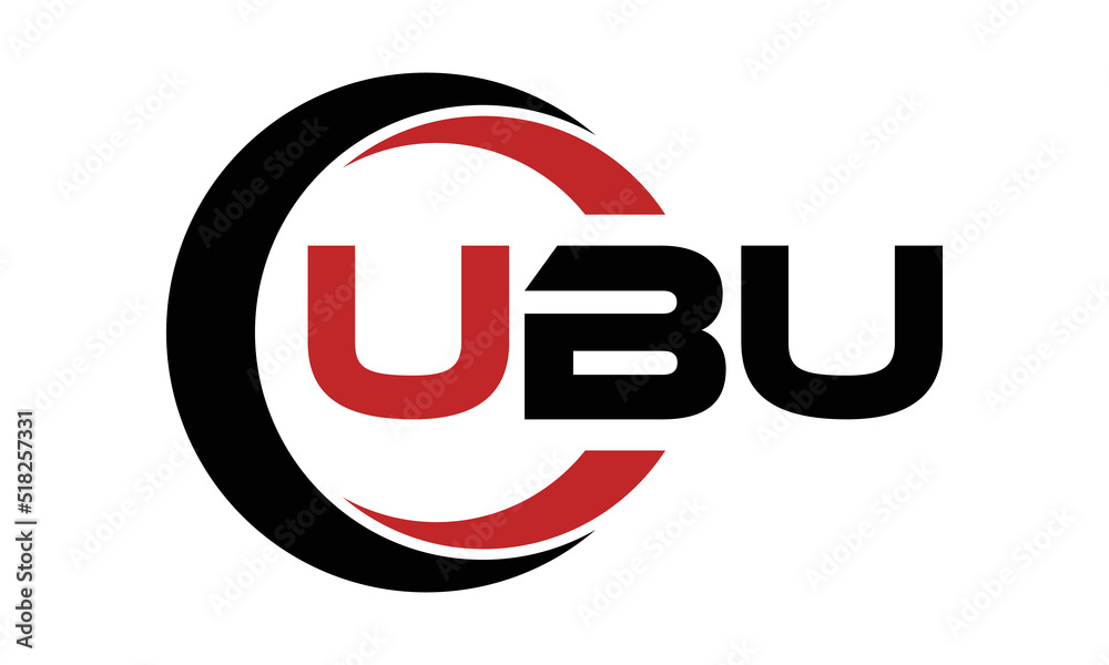 UBU swoosh three letter logo design vector template | monogram logo ...