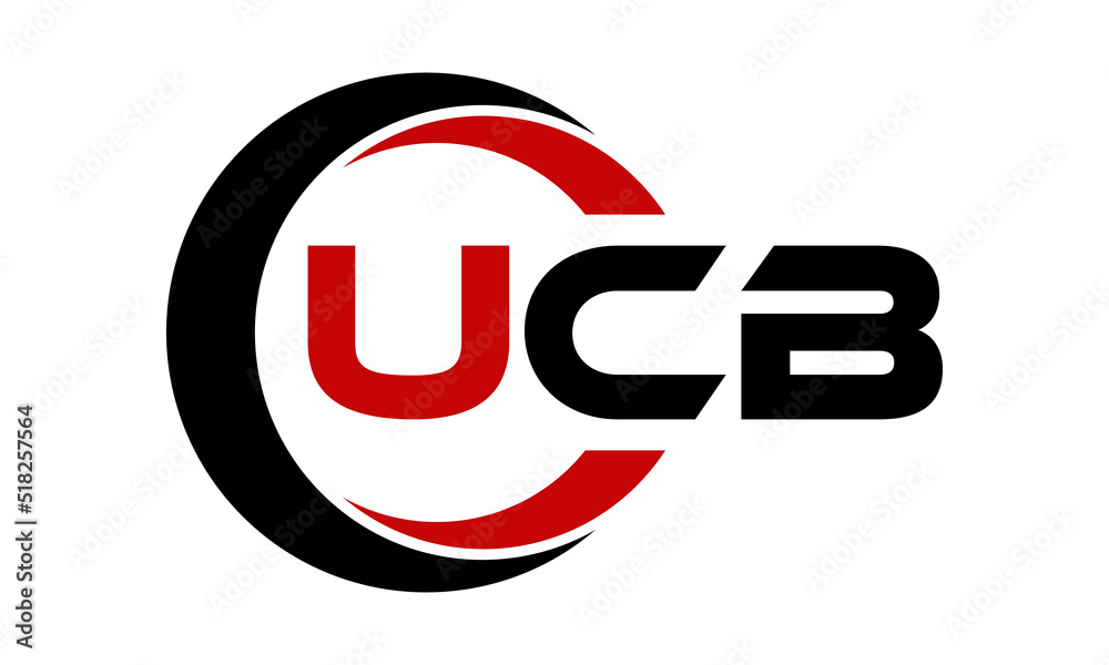 UCB swoosh three letter logo design vector template | monogram logo ...