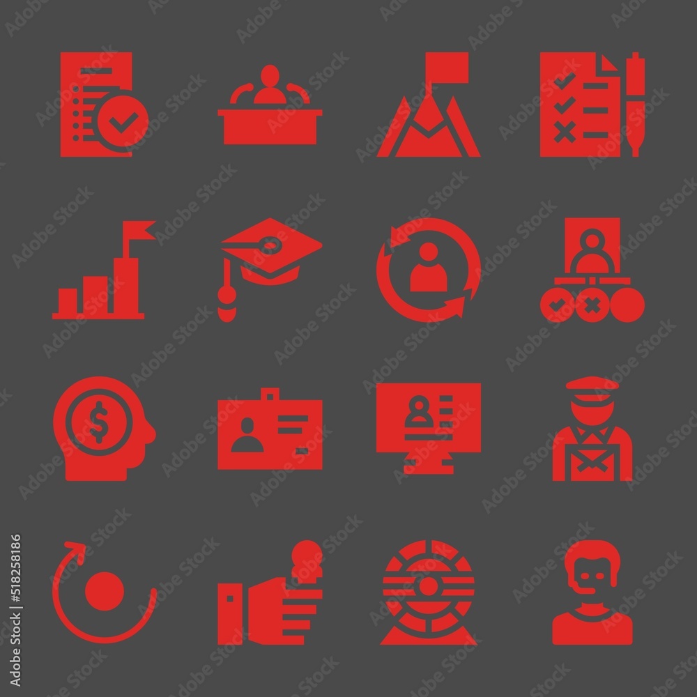 employee web icons. Tasks and Interview, Tasks and Tasks symbol, vector ...
