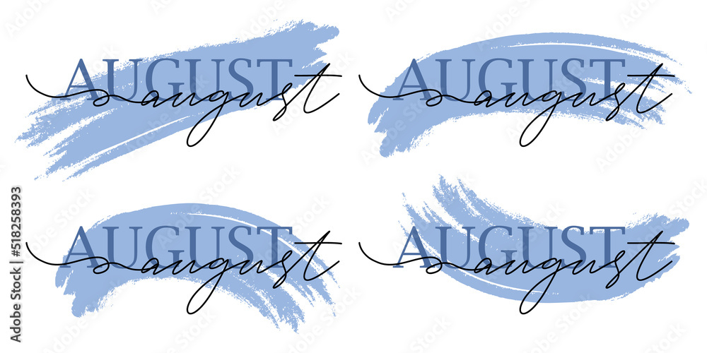 Hand drawn hello august lettering with soft color Stock Vector | Adobe ...