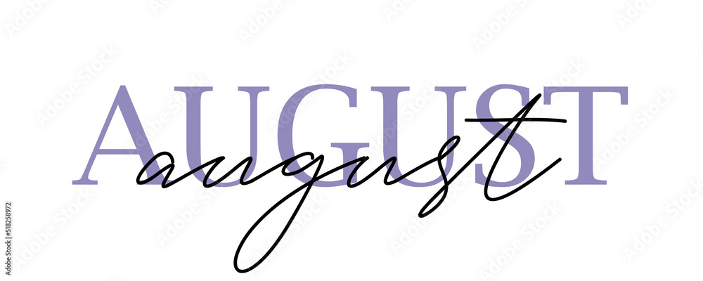 Hand drawn hello august lettering with soft color Stock Vector | Adobe ...
