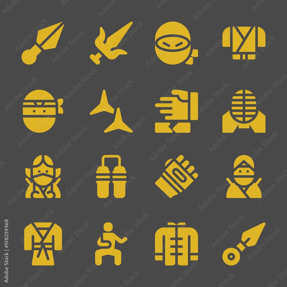 karate web icons. Kunai and Martial arts, Ninja and Martial arts symbol ...