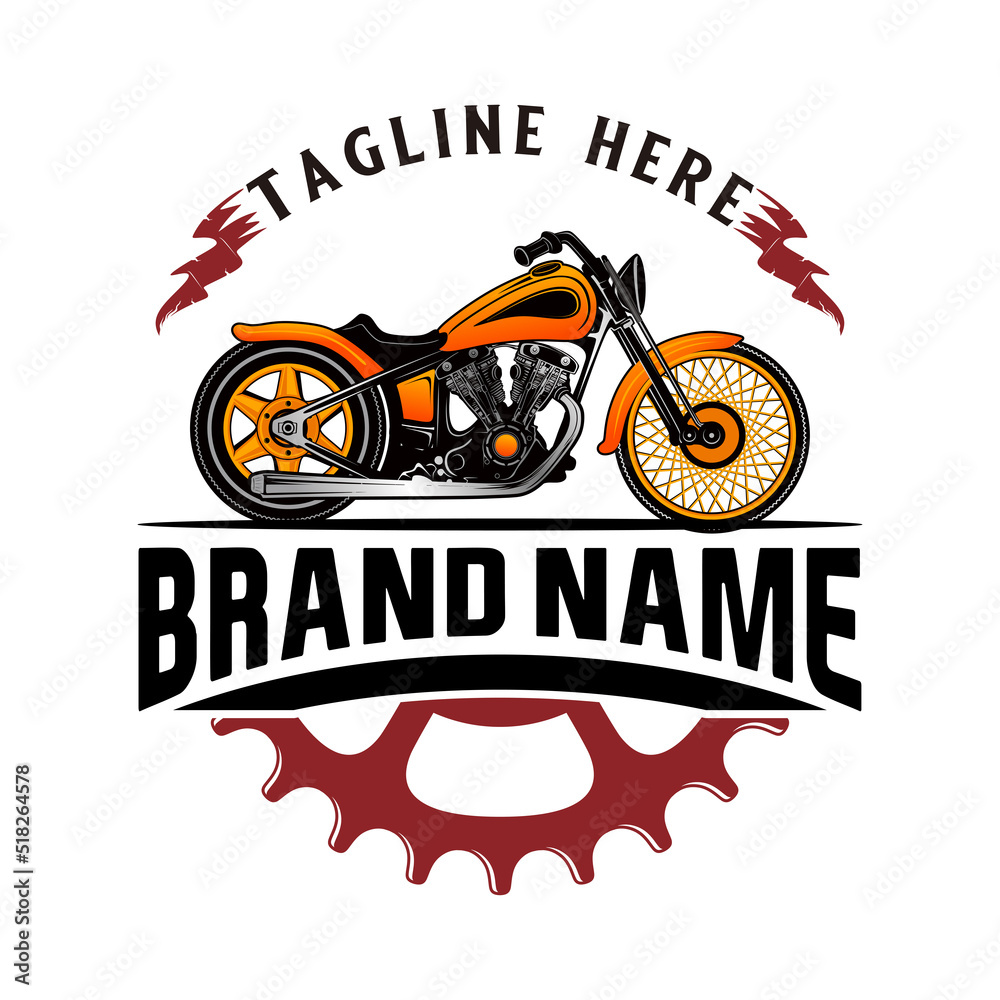 motorcycle vector logo design. motorcycle in vintage style for ...