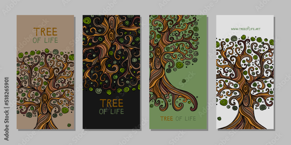 Vintage tree of life with roots, concept art for your business ...
