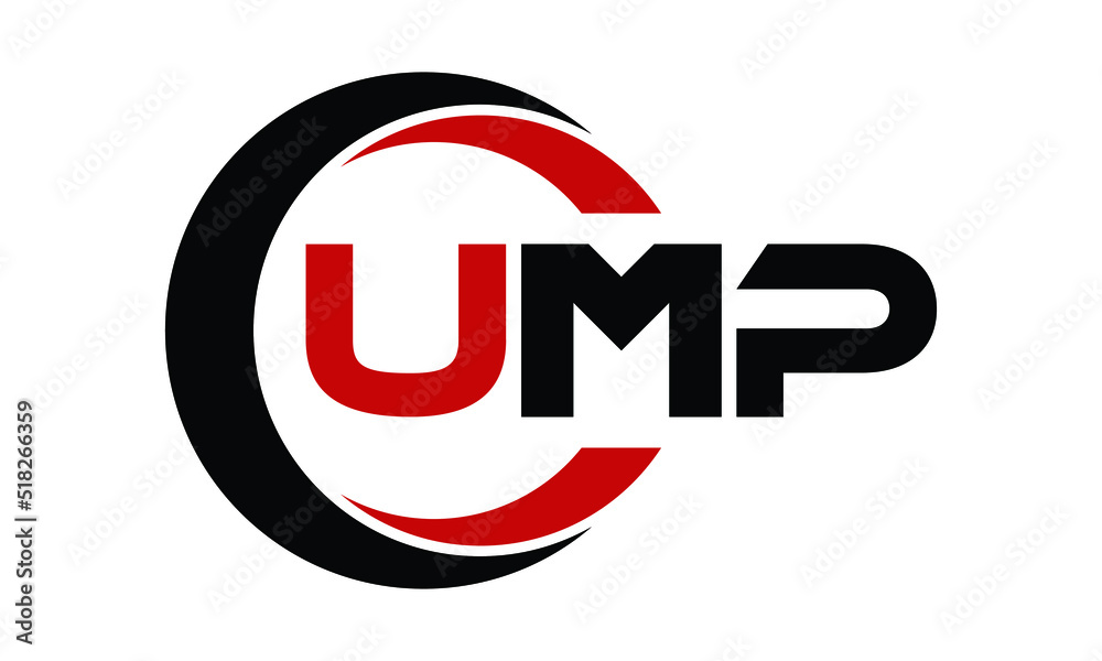 UMP swoosh three letter logo design vector template | monogram logo ...