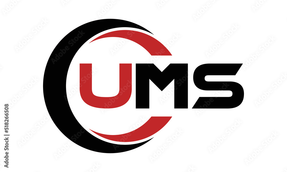 UMS swoosh three letter logo design vector template | monogram logo ...