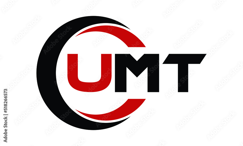 UMT swoosh three letter logo design vector template | monogram logo ...