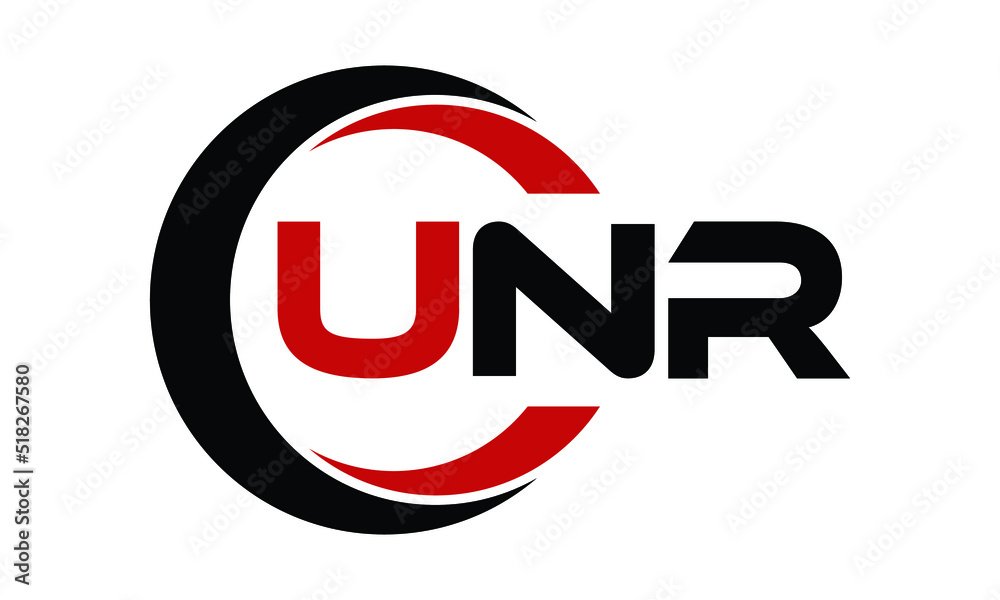 UNR swoosh three letter logo design vector template | monogram logo ...