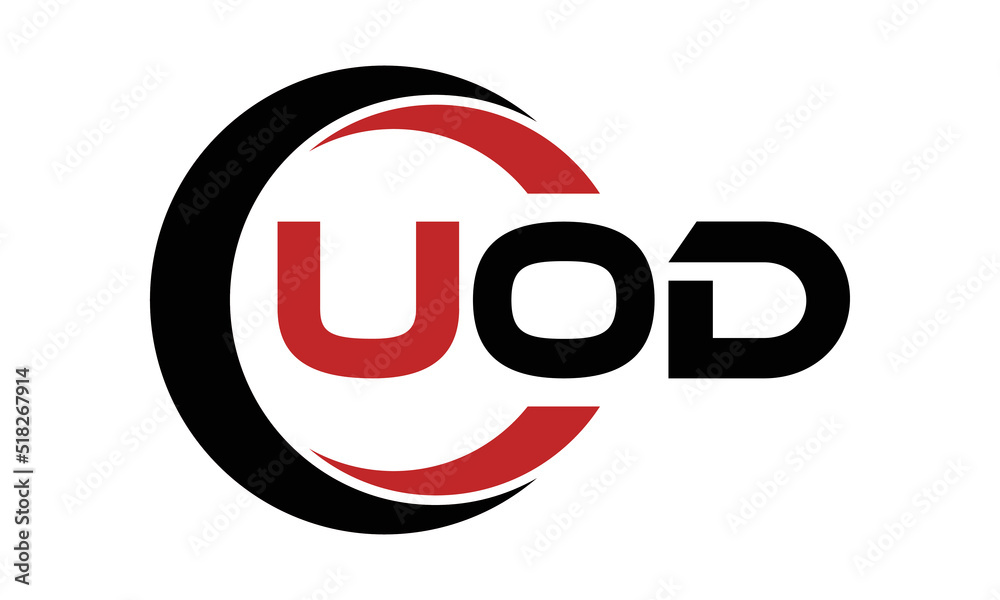 UOD swoosh three letter logo design vector template | monogram logo ...