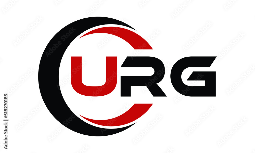 URG swoosh three letter logo design vector template | monogram logo ...