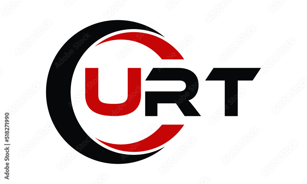 URT swoosh three letter logo design vector template | monogram logo | abstract logo | wordmark ...
