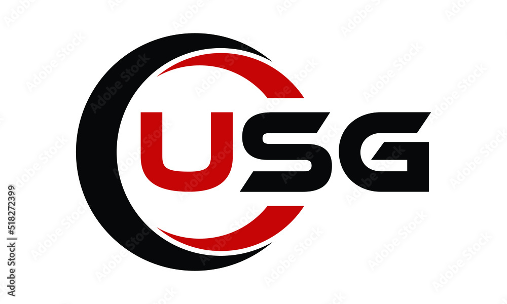 USG swoosh three letter logo design vector template | monogram logo ...