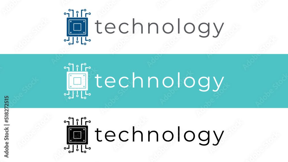 Electronics Circuit Digital Chip logo vector icon template. Artificial ...
