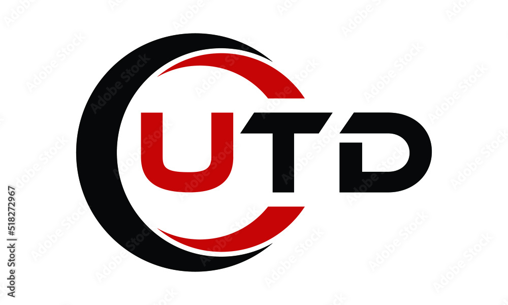 UTD swoosh three letter logo design vector template | monogram logo ...