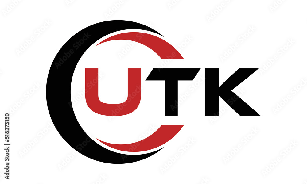 UTK swoosh three letter logo design vector template | monogram logo ...