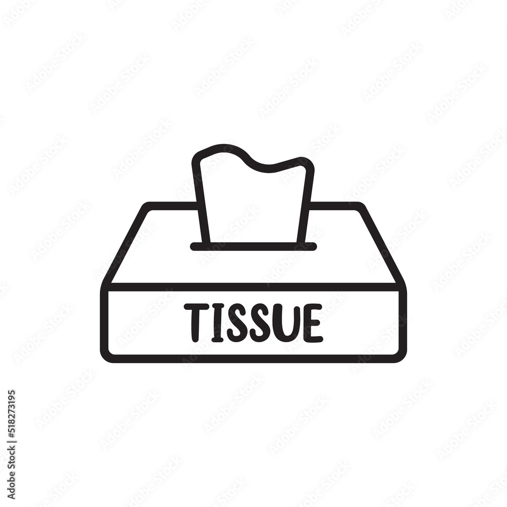 eps10 black vector tissue line icon isolated on white background ...