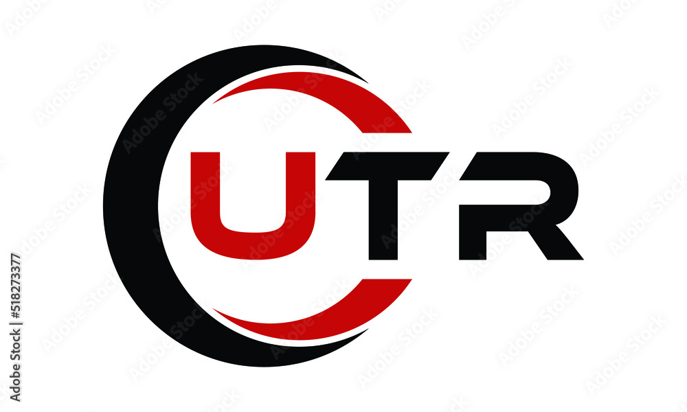 UTR swoosh three letter logo design vector template | monogram logo ...