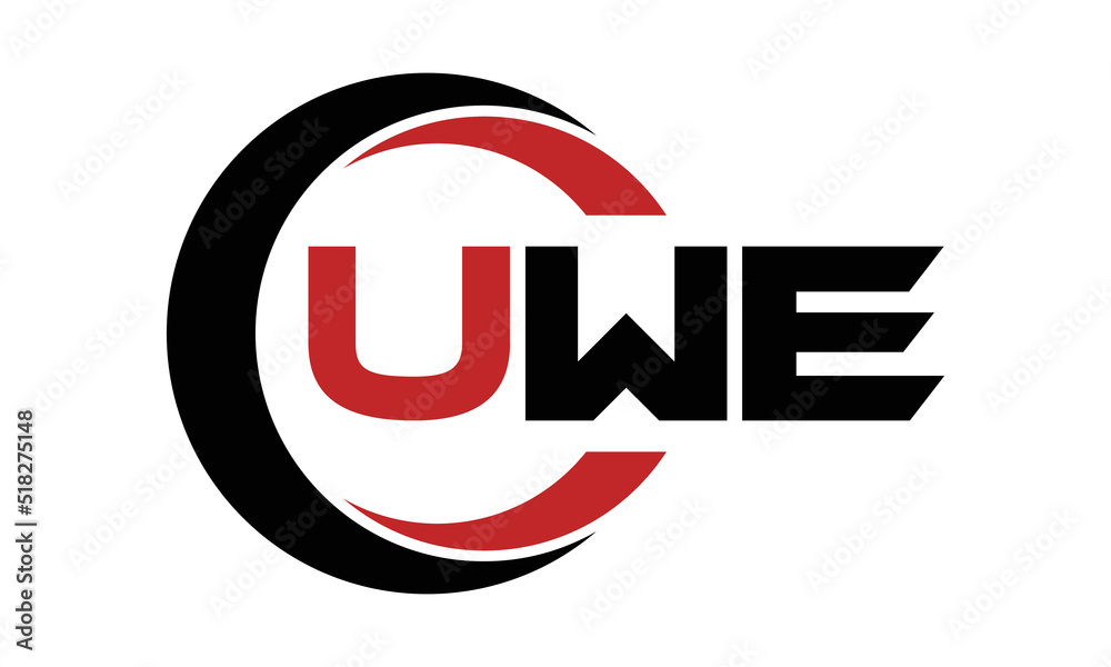 UWE swoosh three letter logo design vector template | monogram logo ...