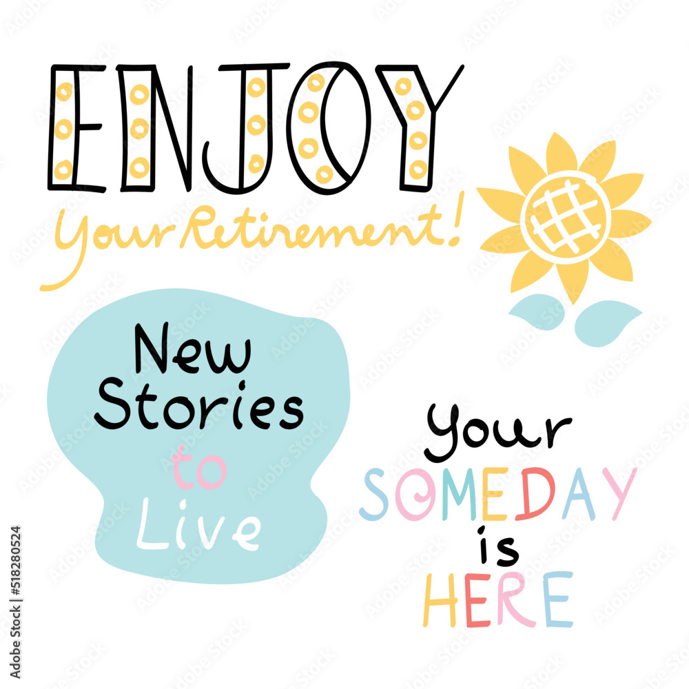 Enjoy your retirement - hand drawn Stock-Vektorgrafik | Adobe Stock