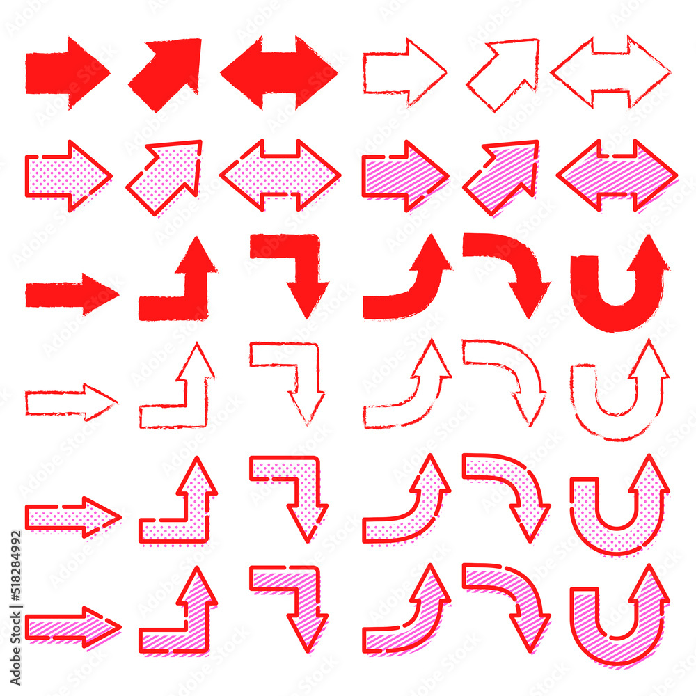 シンプルな矢印のベクターイラストセット Stock ベクター | Adobe Stock