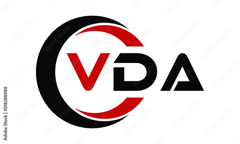 VDA swoosh three letter logo design vector template | monogram logo ...