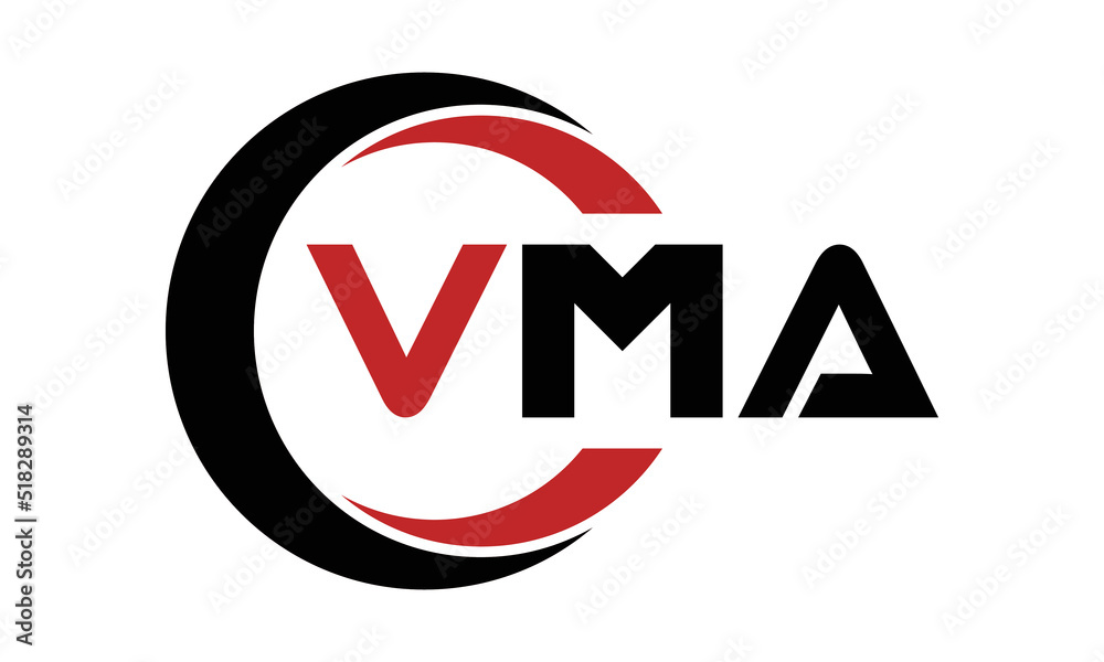 VMA swoosh three letter logo design vector template | monogram logo ...