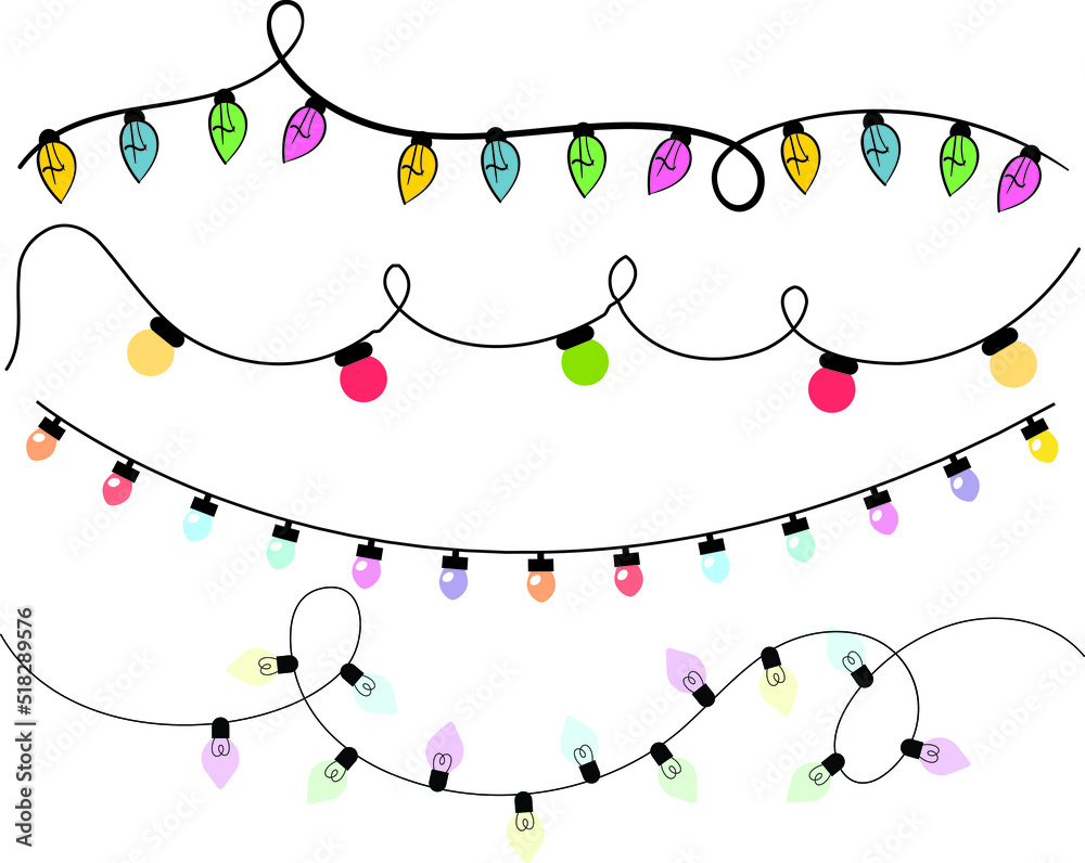 String Lights Clipart String Lights Clipart Bundle SVG EPS PNG Stock ...