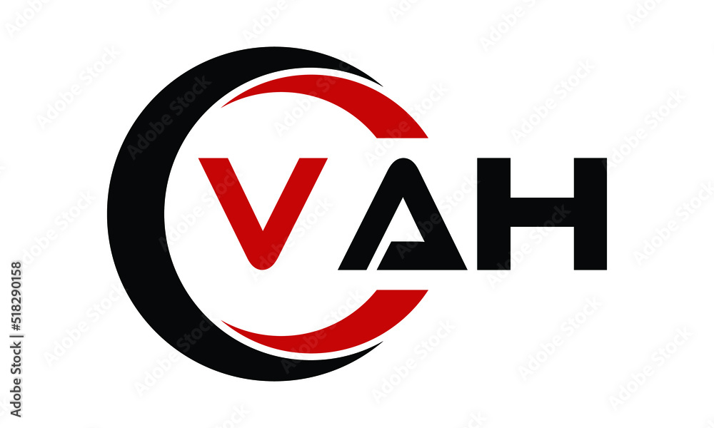 VAH swoosh three letter logo design vector template | monogram logo ...