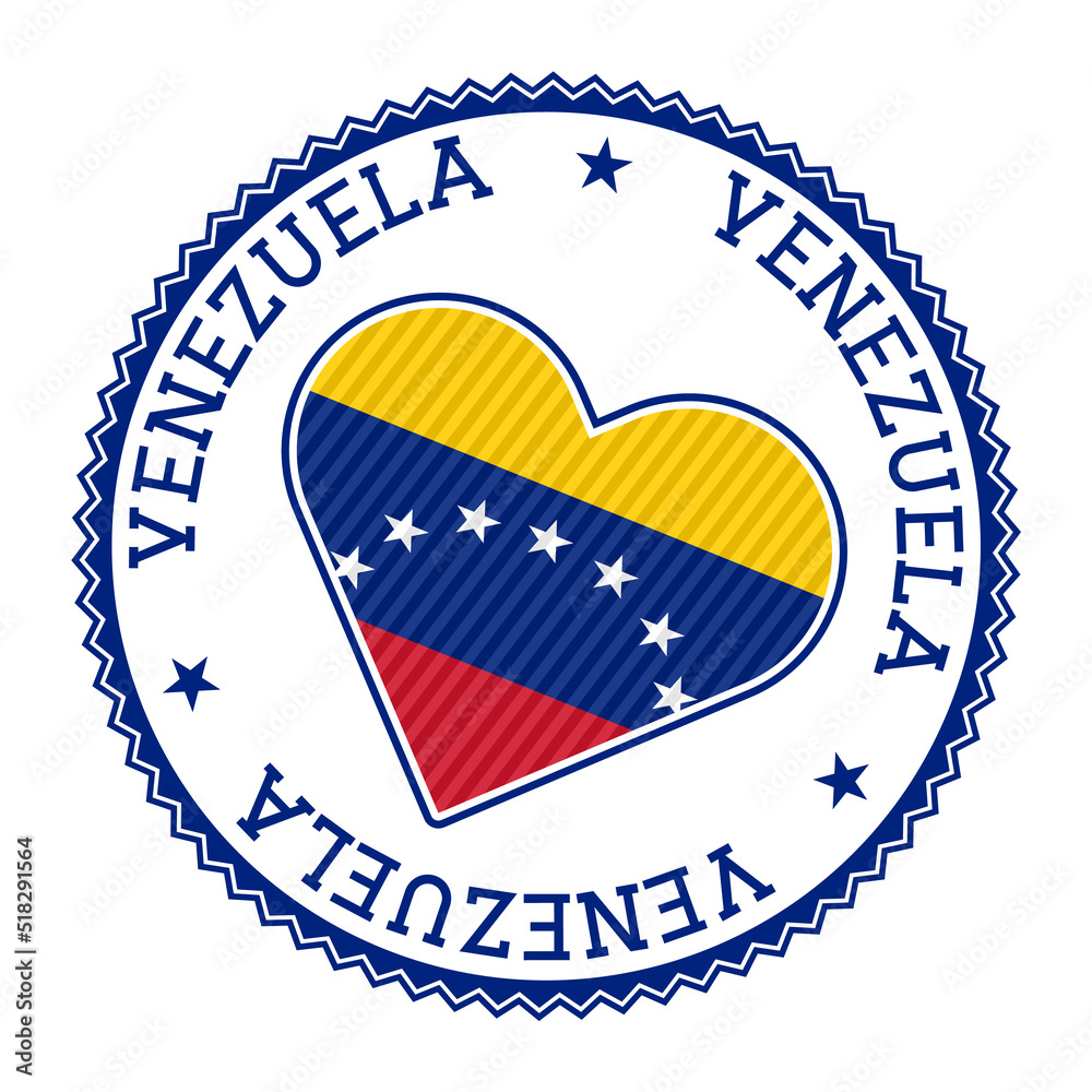Venezuela heart badge. Vector logo of Venezuela astonishing Vector ...