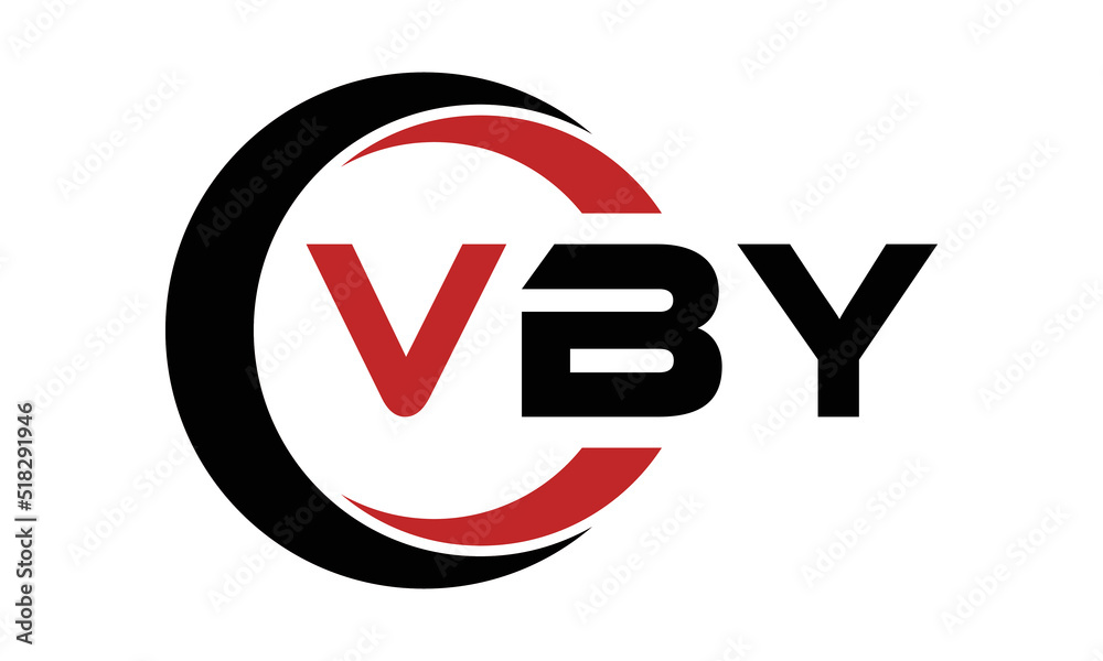VBY swoosh three letter logo design vector template | monogram logo ...